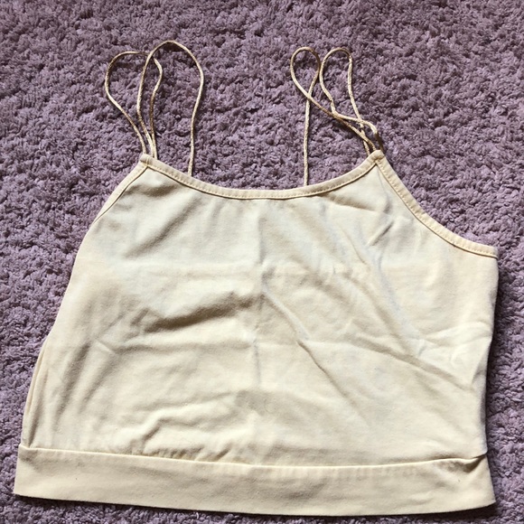 Tops | Yellow Skinny Strap Crop Top Super Cute For Summer | Poshmark